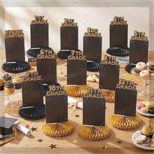 MotiMind 13 Pcs K-12 Graduation Photo Centerpieces Black Gold ...