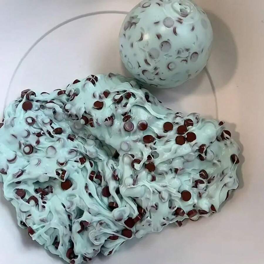 Mint Chocolate Chip Butter Squeeze Ball, Stretchy Shapeable Pinch Toy ...