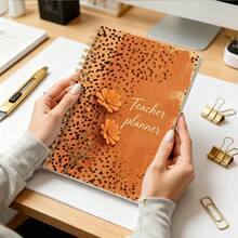 1 Pc A5 Size (8.3x5.5 Inch) Warm Orange Sunflower & Leopard Print Cover ...