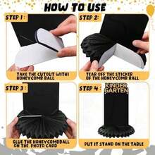 MotiMind 13 Pcs K-12 Graduation Photo Centerpieces Black Gold ...