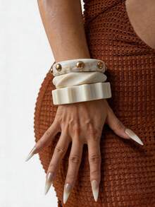 3Pcs European And American Style Exaggerated Geometric Bracelet, Light ...