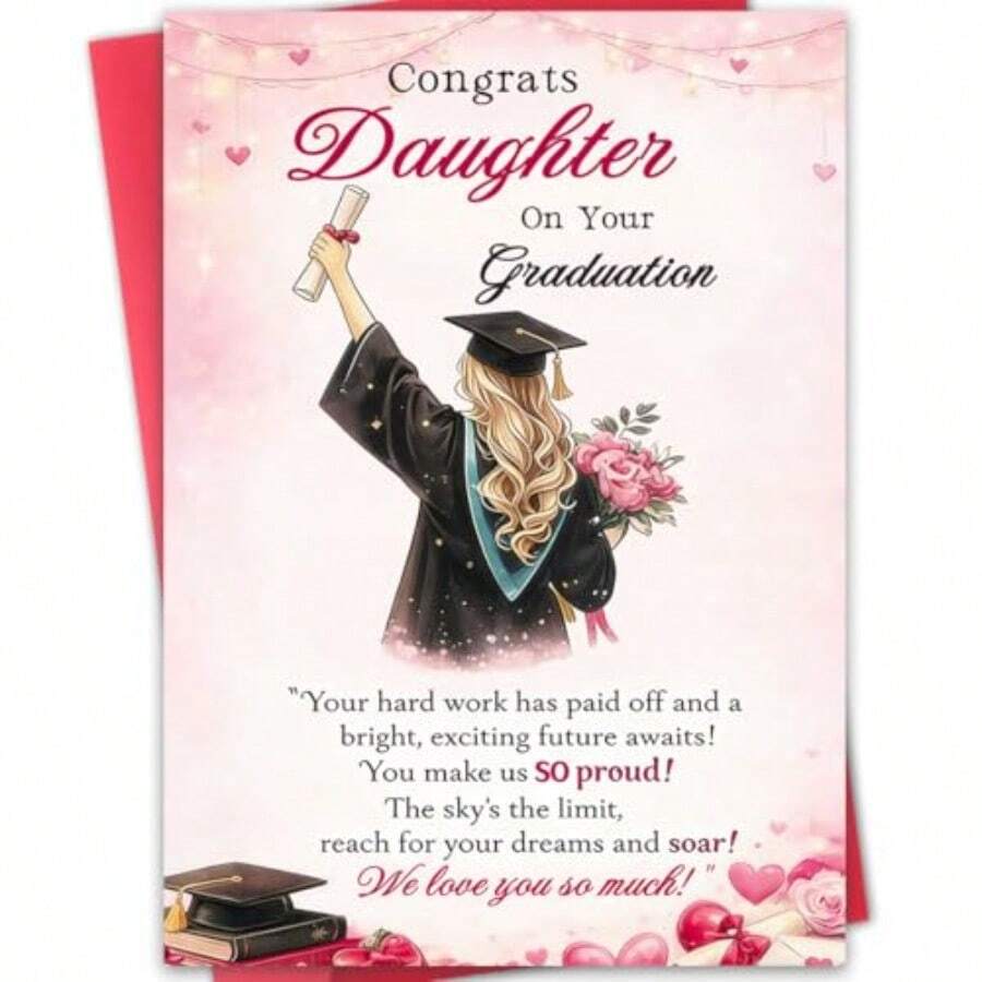 Daughter Graduation Card Class Of 2026, Congratulations Daughter ...
