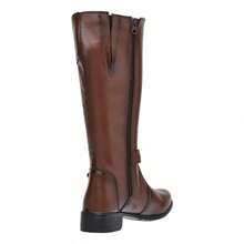 Bota Feminina Montaria Elegante Cano Alto Zíper Lateral Macia ...