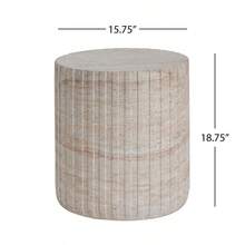Outdoor/Indoor Lightweight Concrete Side Table Travertine Finish | شي إن