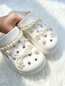 14pcs Versatile Pearl Chain Bow Shoe Clips, Detachable DIY Decorations ...
