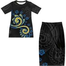 2024 Polynesian Samoa Dress Short Sleeve Womens Two Piece Set Outfits ...
