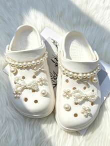 14pcs Versatile Pearl Chain Bow Shoe Clips, Detachable DIY Decorations ...