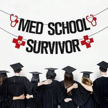 Med School Survivor Banner, Congrats Doctor Banner, 2026 Doctor ...