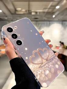 1pc Lucky Double Heart Starry Sky Transparent Soft Phone Case ...