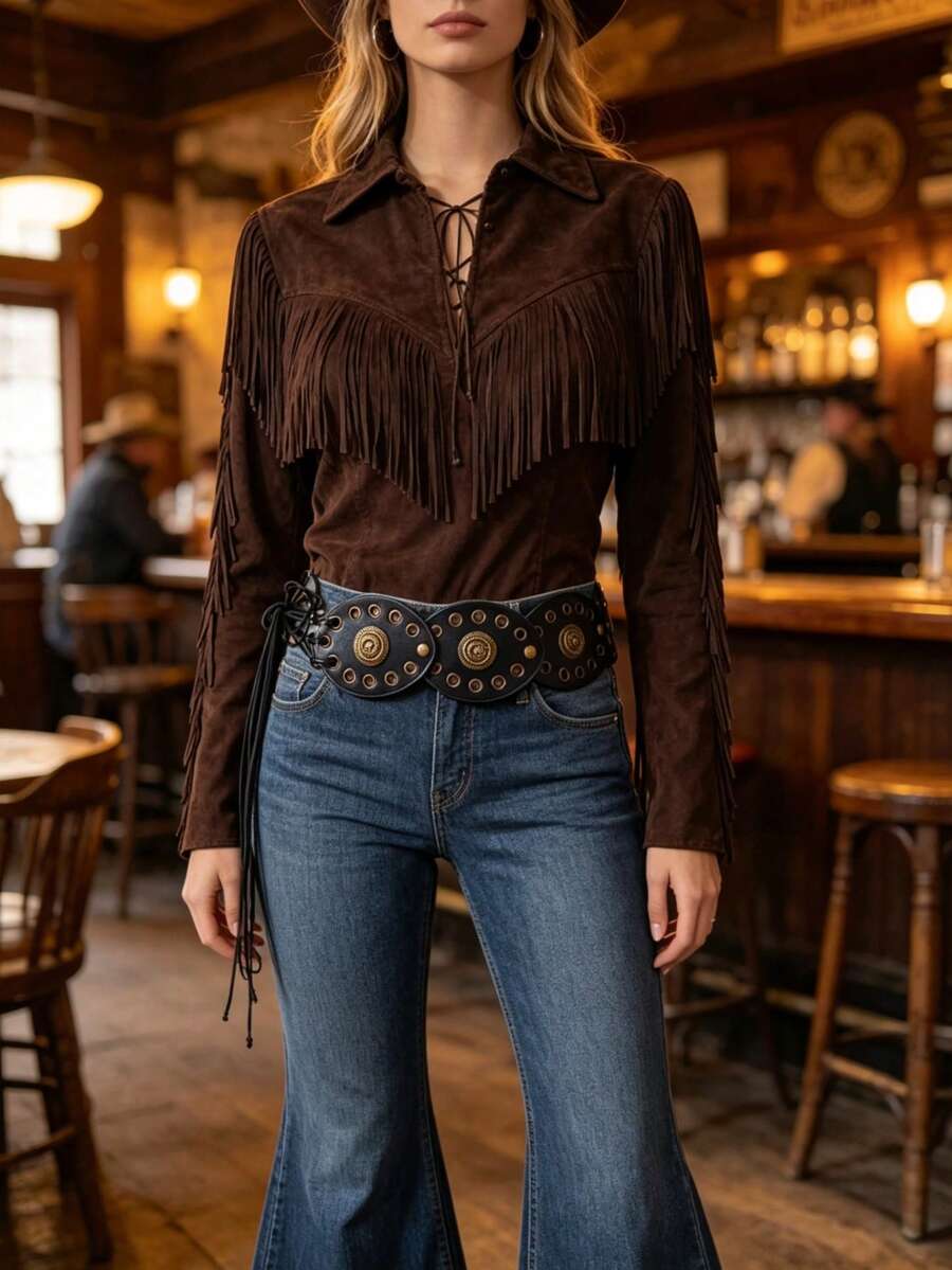 Wax Thread Oval Disc Belt For Women, Bohemian Outfit Waist Cincher ...