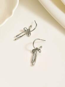 1 Pair Fashionable Minimalist Elegant Creative Unique C-Shape Bow ...
