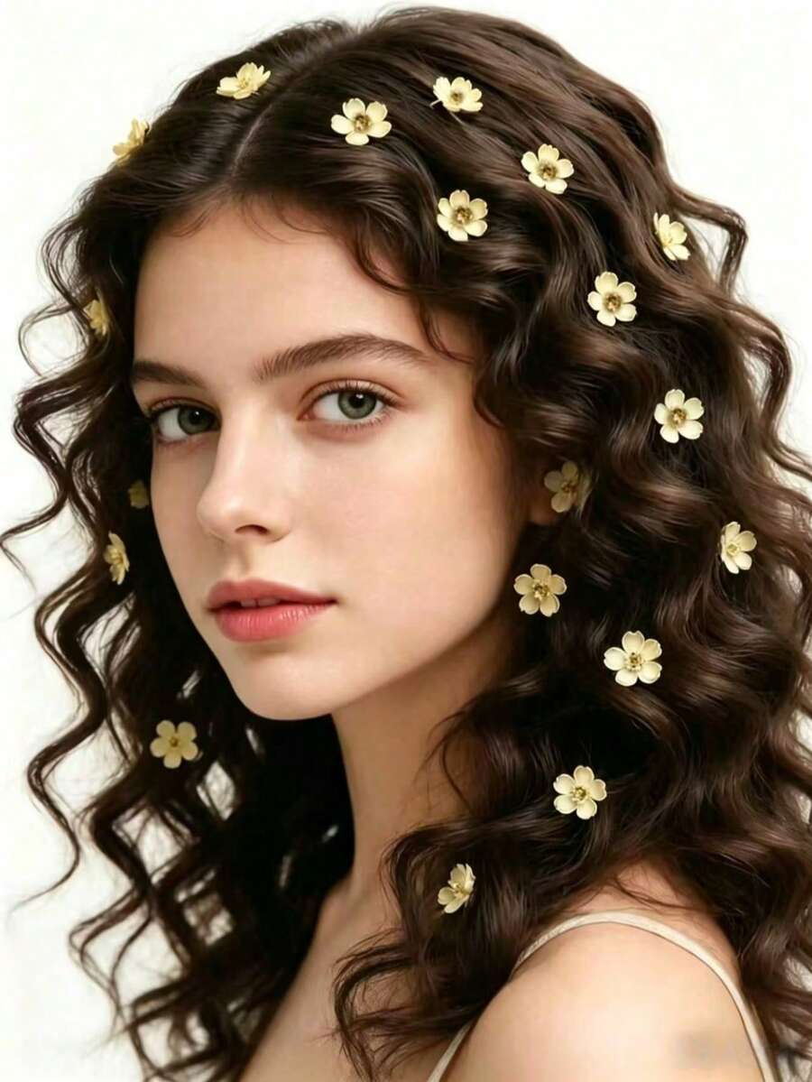 10/20pcs Pearl Flower Hair Clips, Braided Hair Clips, Women Hair ...