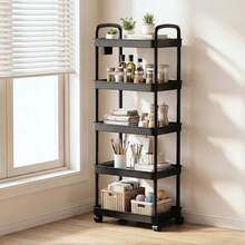3/4/5 Tier Rolling Storage Cart With Wheels, Plastic Utility Cart For ...