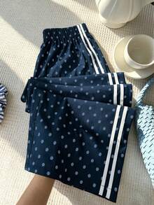 Plus Size Women Cute Retro High Waist Slimming Polka Dot Straight Leg ...