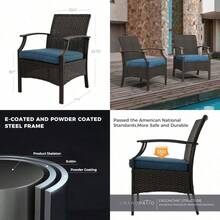 Outdoor Wicker Chairs Set Of 2 Wicker Patio Seating With Olefin Cushion ...