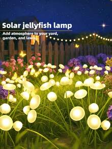 Solar Powered 6/8/10 LED Jellyfish Mushroom Lights, Solar Powered ...
