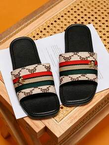 Burgundy EVA Material Women's Slippers, Soft Sole Non-Slip Sandals ...