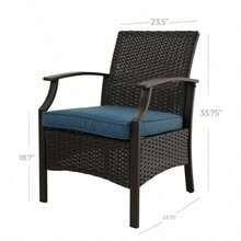 Outdoor Wicker Chairs Set Of 2 Wicker Patio Seating With Olefin Cushion ...