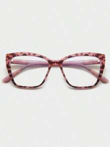 1 Pair Women's Leopard Print Cat Eye PC Frame Retro Full Frame ...