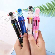 1pc/4pcs Astronaut 10-Color Ballpoint Pen, Student Planner 10-Color Pen ...