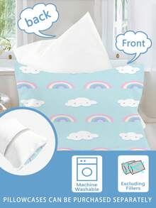 2/3pcs Cute Smiling Face Cloud Rainbow Children's Duvet Cover, Sweet ...