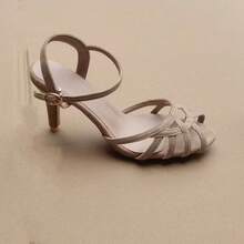 Elegant Fabric Buckle Office Summer Graceful Nude Suede Roman Sandals ...