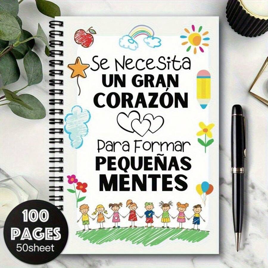 1pc Personal Organizers Rainbow Color Spanish Cover Spiral Notebook ...