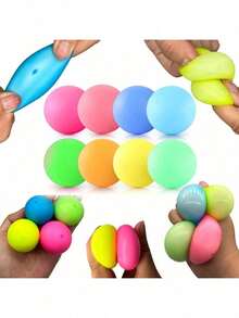 1/3/6/12/24PCS Slow Rising Mini Stress Ball Random Color, Stretchy ...