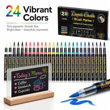 8/12/24 Colors Erasable Liquid Chalk Marker Pens, Soft Fluorescent ...