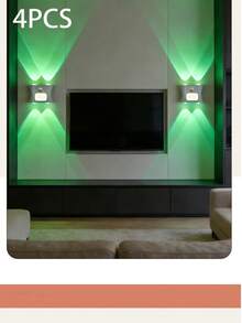 1/2/4PCS Wireless Induction Spotlights, 16 Color RGB Remote Dimming LED ...