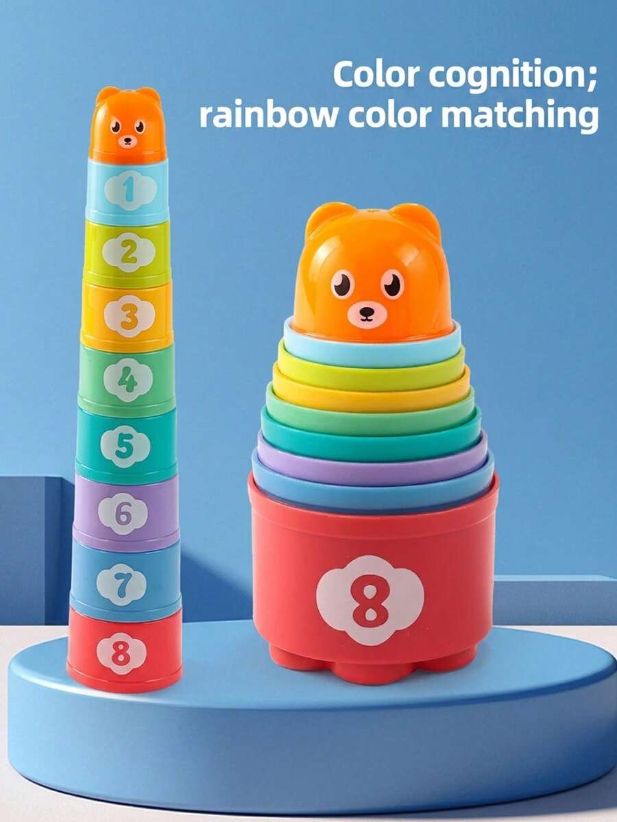 1-3 Years Old Kids Educational Toys, Colorful Stackable Number Cups ...