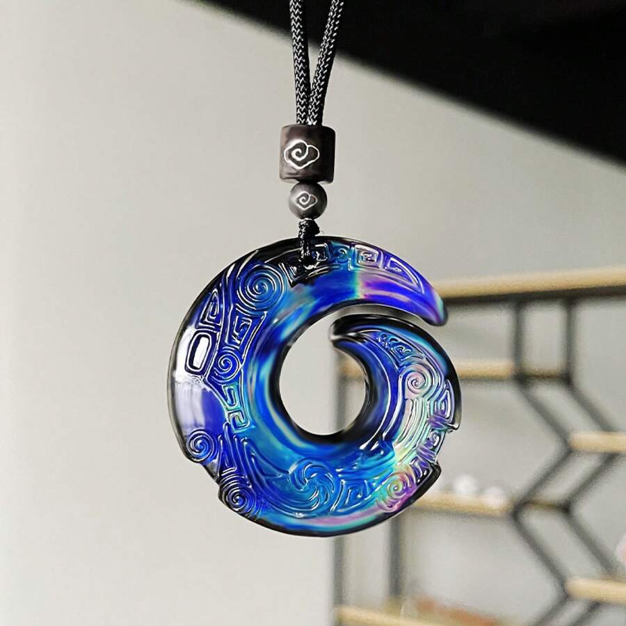 Lucky Fortune Thermochromic Color-Changing Glass Necklace Pendant, Can ...