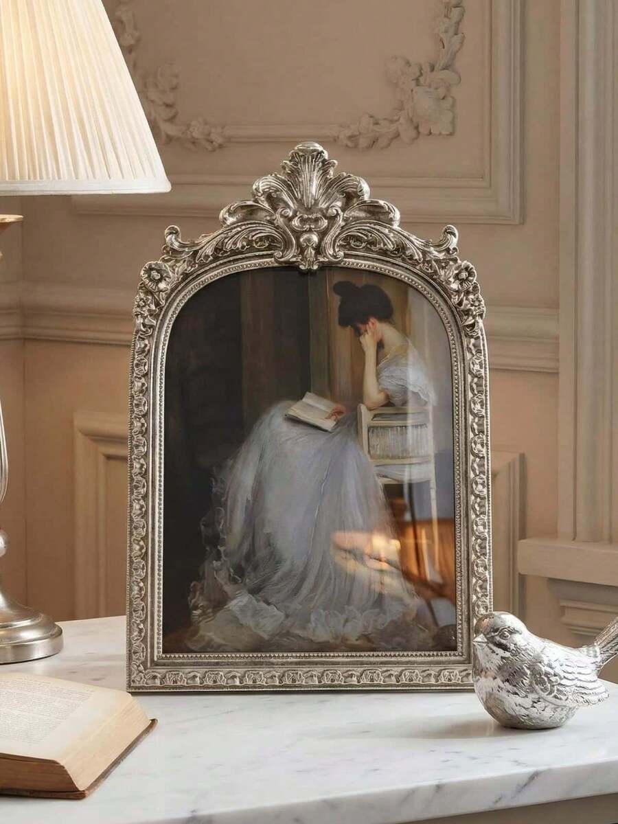 5"X7" Vintage Silver Photo Frame, Exquisite Resin Arch Frame With ...