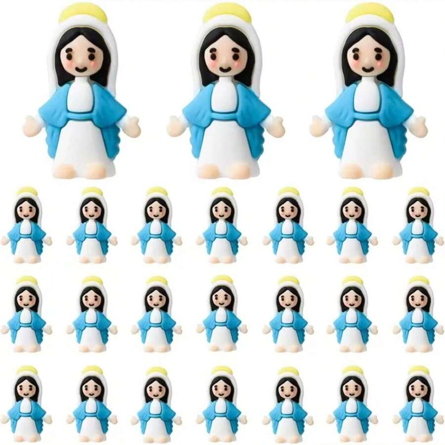 20pcs Mini Statues: Catholic Saint Figurines, Small Religious Desktop ...