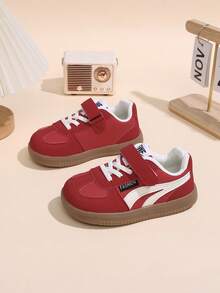 Children's Red Soft-Soled Non-Slip Sports Shoes, Toddler Hook And Loop ...