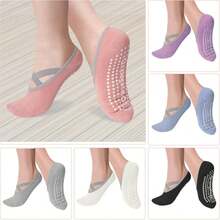 5 Pairs Women's Pilates Leg Warmers Set, Non-Slip Grip Yoga Leg Warmers ...