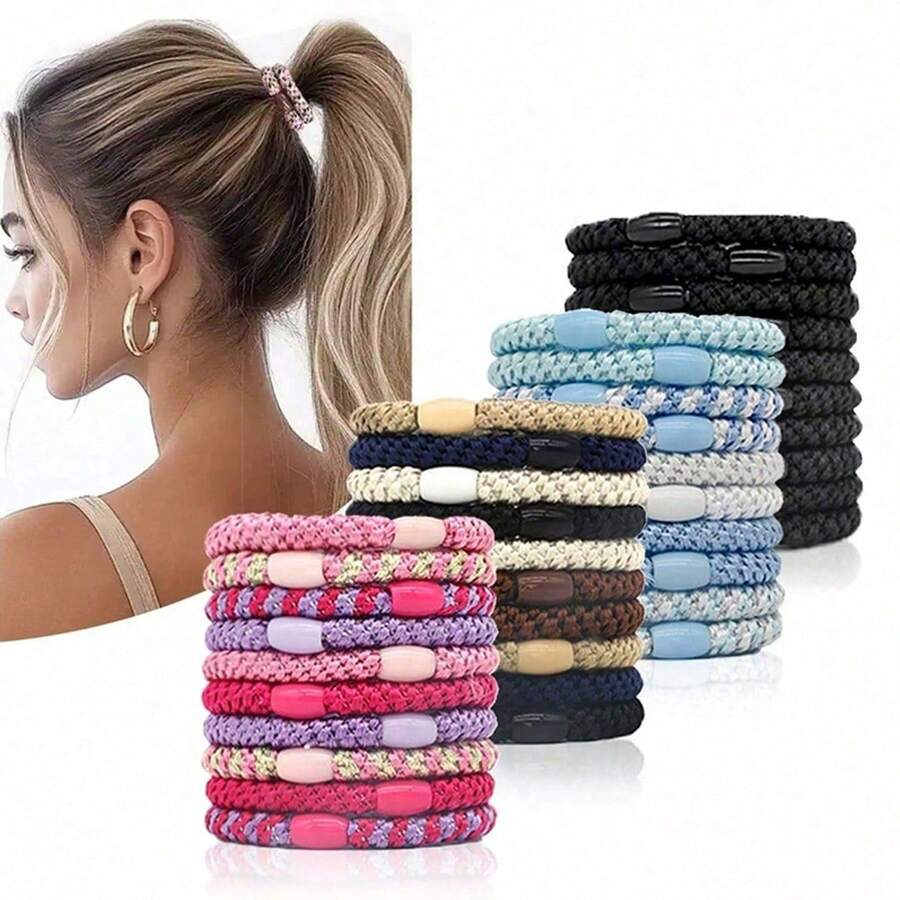10pcs Women's Fashion Minimalist Scrunchies, Soft Elastic Hair Ties ...