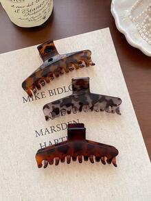 3/2/1PC Retro Fashion High-End Hair Clip, Tortoiseshell Leopard Print ...