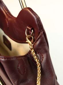 Fashionable Pleated Design Solid Color Cloud Shoulder Bag, Versatile ...