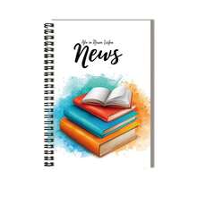100-Page Spiral Notebook With Artistic Book Pattern, Ample Writing ...