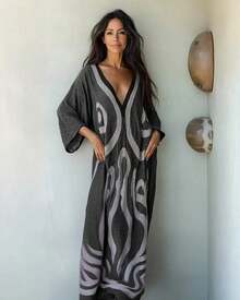 2026 New Women's European And American Style Loose Bohemian Print Long ...