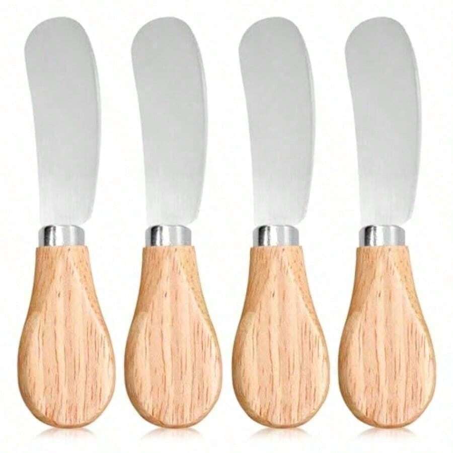 1 Pcs Cheese Spreader Knives Butter Knife With Wooden Handle Stainless ...