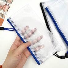 10pcs Transparent Pencil Case, Mesh Zipper File Bag, Waterproof Travel ...
