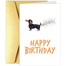 Dachshund Paper-Tailed Cartoon Birthday Card, Humorous Side Dog ...