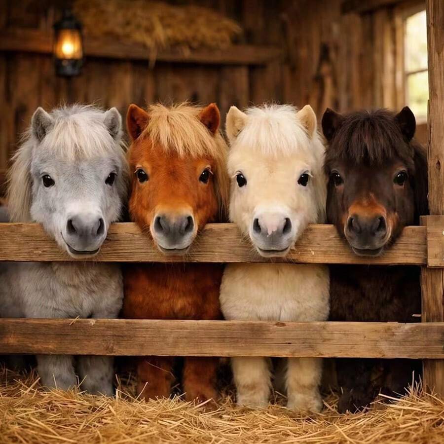 1pc DIY Cute Pony Pattern 5D Diamond Painting Kit,[30*30cm/11.8*11.8in ...