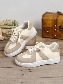 Toddler Boys/Girls' Beige Sparkly Retro Sneakers, Minimalist Color ...