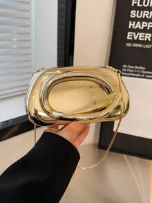 1 Peça Bolsa Elegante Vintage Minimalista em Tom Dourado, Bolsa Clutch ...