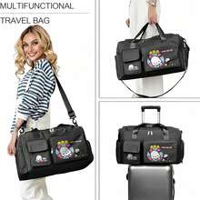 Miniso Pochacco Gym Duffle Bag - Sanrio Summer Pool Party Print, Black ...