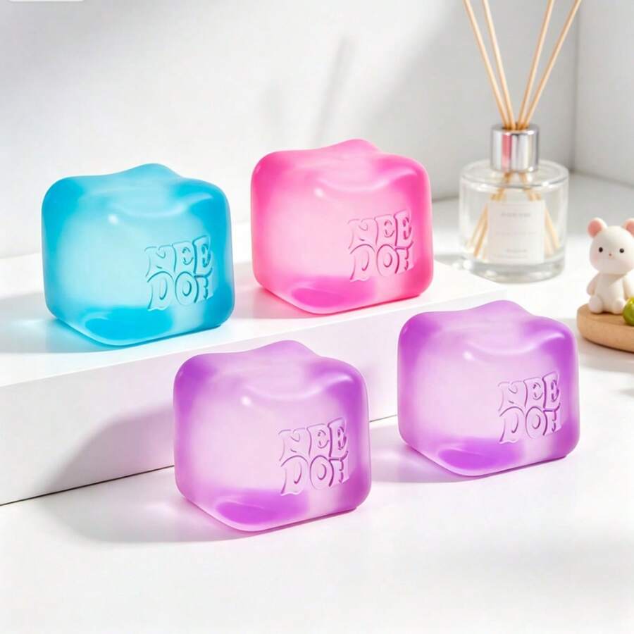 1pc Schylling Frosted Jelly Cube Squeeze Fidget Toy, Gradient ...