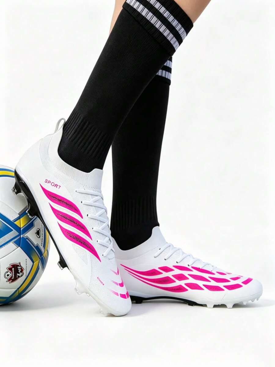 Striped FG Long Stud Football Shoes, Unisex, For Teens, Adults ...